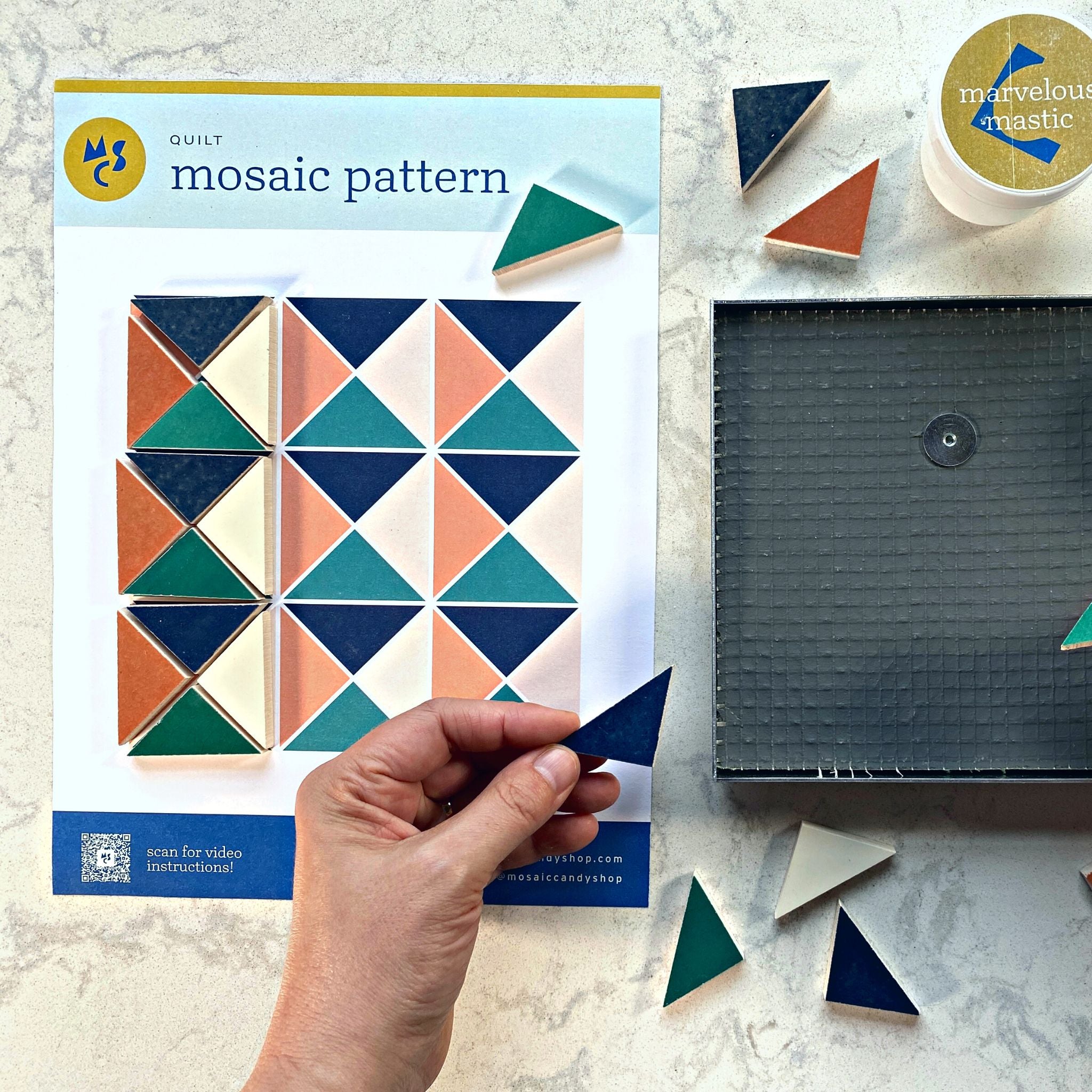 DIY Mosaic Quilt Kit - Miami | Geometric Mosaic Art | Mosaic Candy Shop